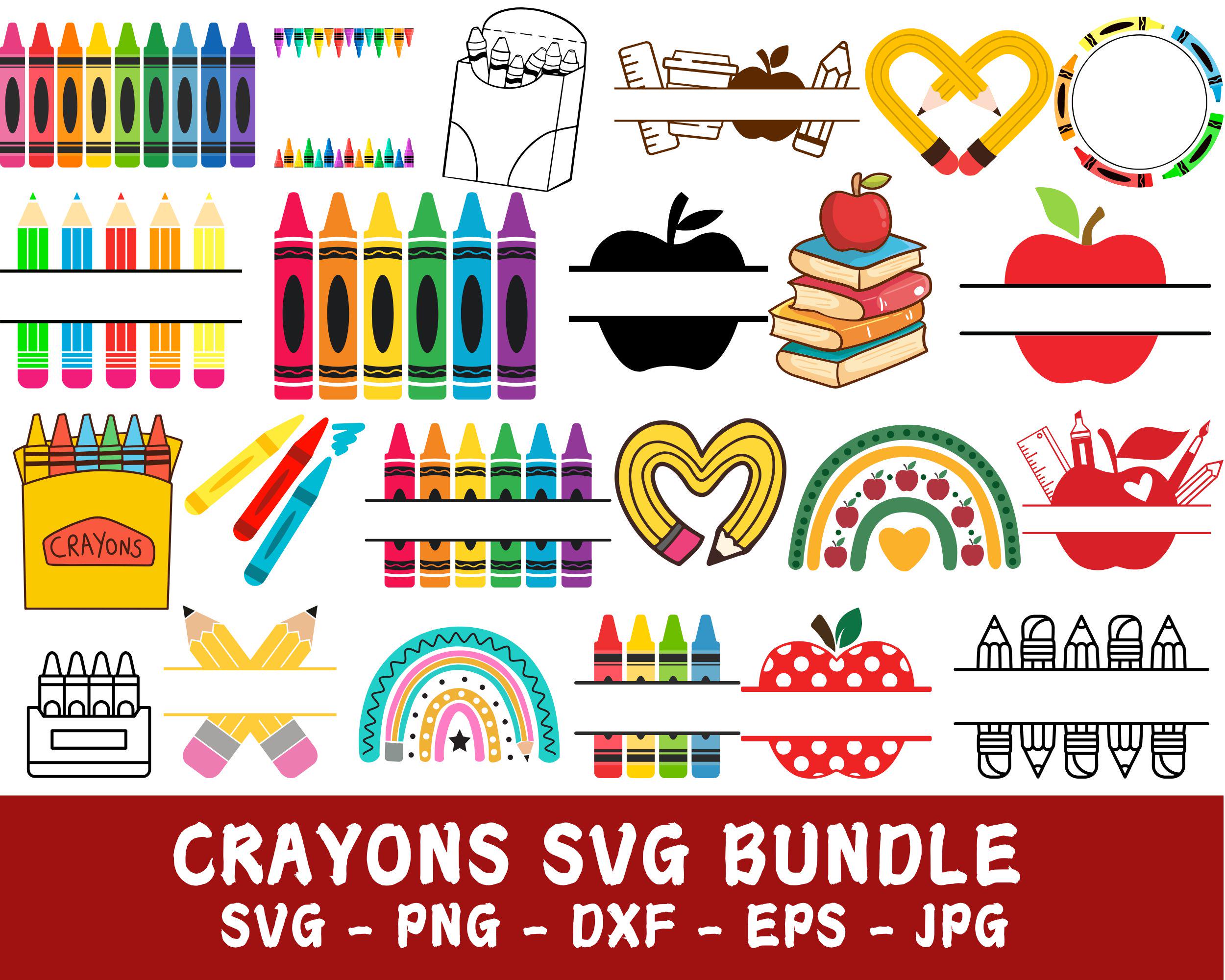Crayon Split Monogram Svg, Crayon Svg, Teacher Svg, Crayon Wrapper Svg ...
