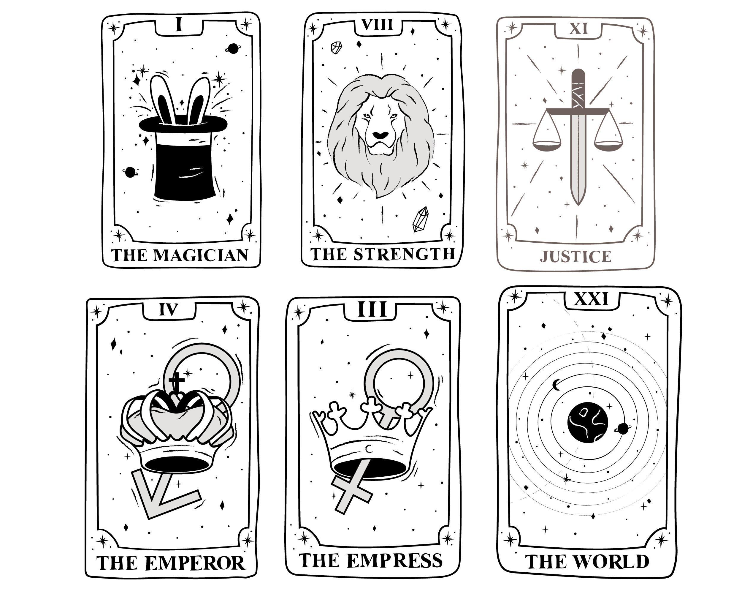 Tarot Cards Svg, Witch Tarot Svg, Major Arcana Svg, Celestial Tarot Svg ...