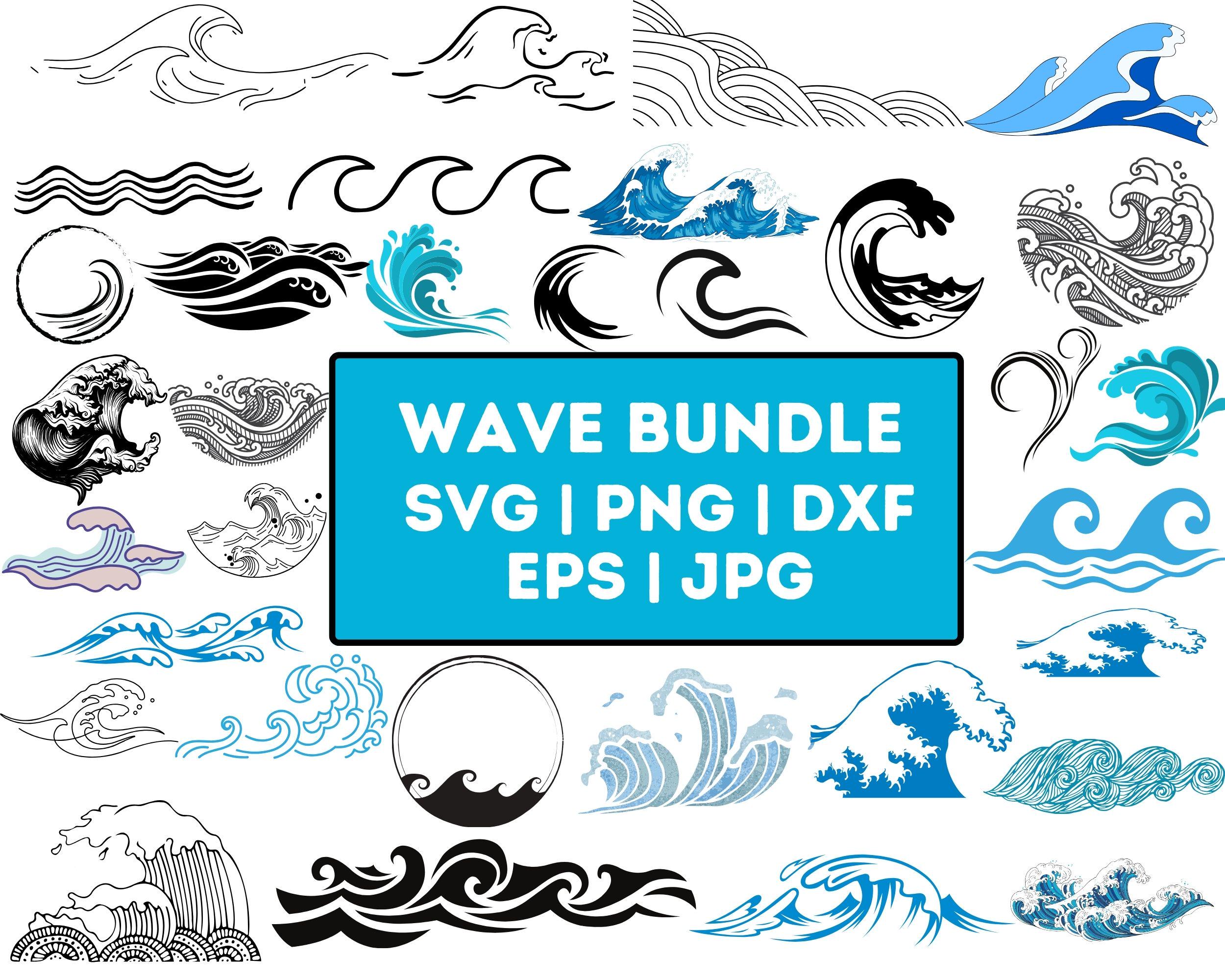 WAVE SVG, Wave Bundle Svg, Wave Cut Files , Wave Clipart , Wave Cricut ...