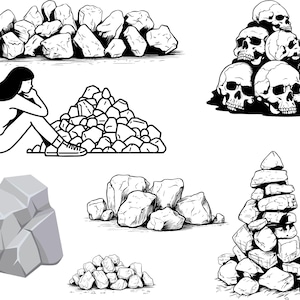 Pile of Rocks Boulder Stone Stack Mound Heap Quarry Png,svg,eps,cricut ...