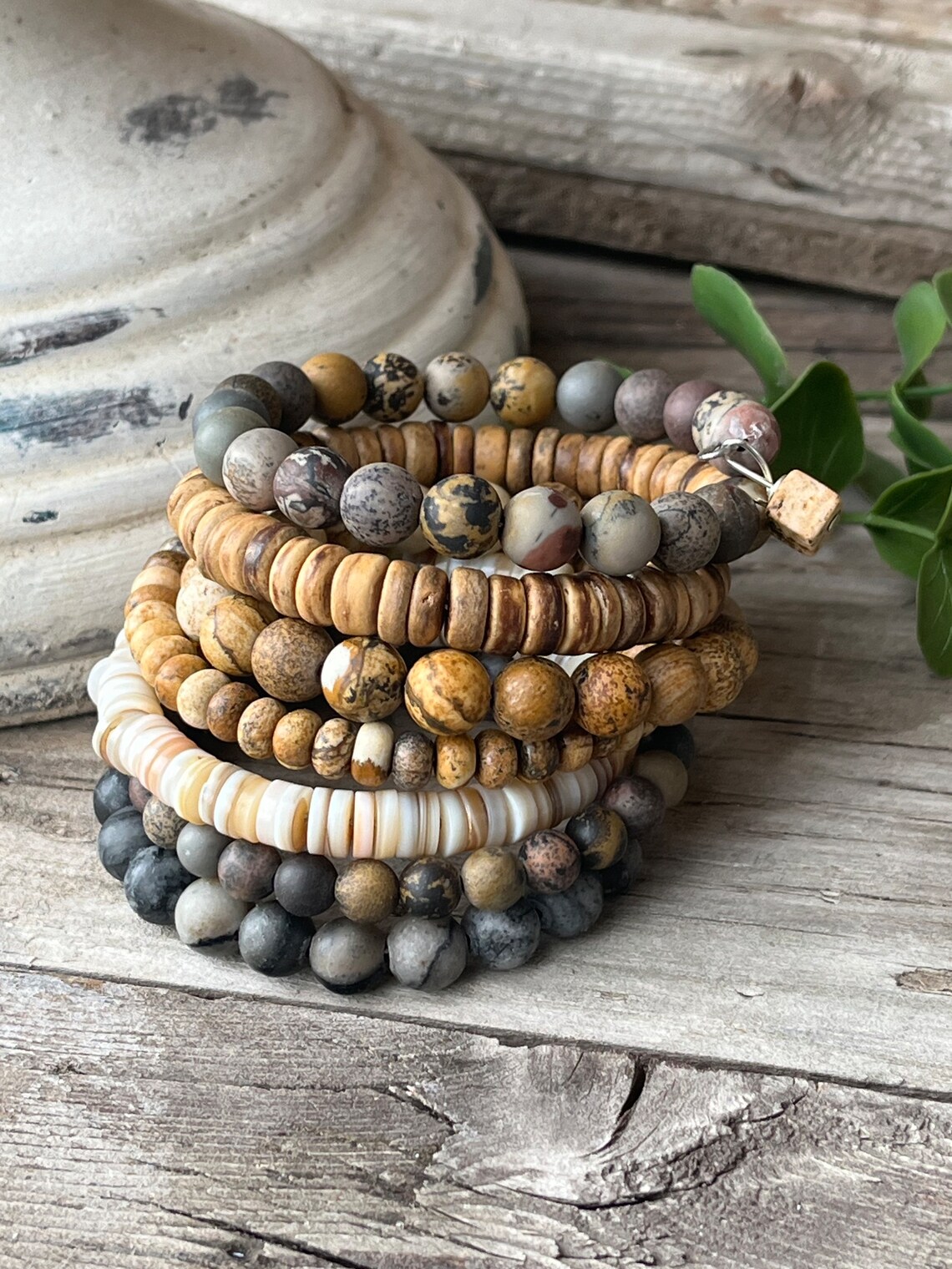 Stacked Bracelet,wrap Bracelet,neutral Colored Bracelet,layered ...