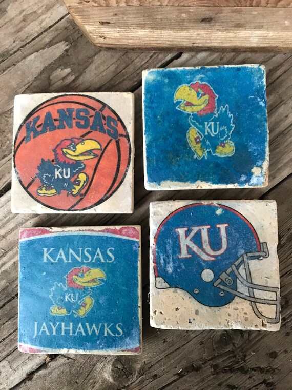 Kansas University ku ku Coasters kansas University Coasters travertine Coasters kusports ku Football ku Basketball ku Baseball ku Volleyball Etsy