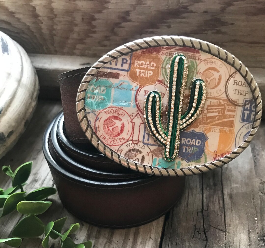 Belt Buckle,cactus Buckle,genuine Leather Belt,cactus Accessories ...