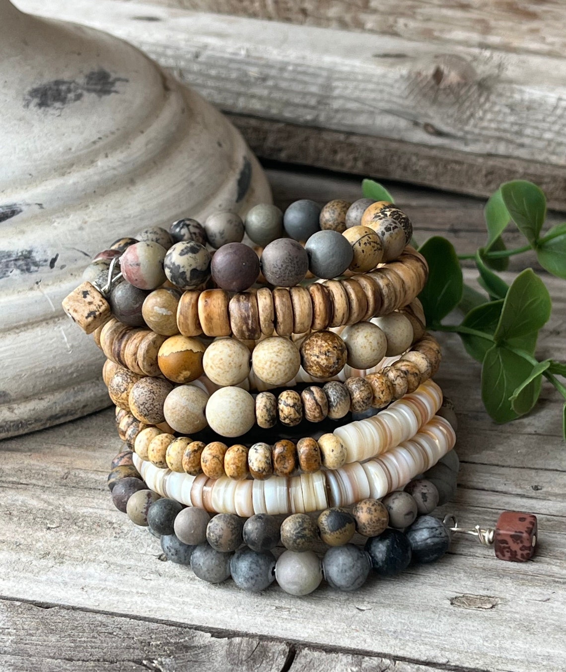 Stacked Bracelet,wrap Bracelet,neutral Colored Bracelet,layered ...