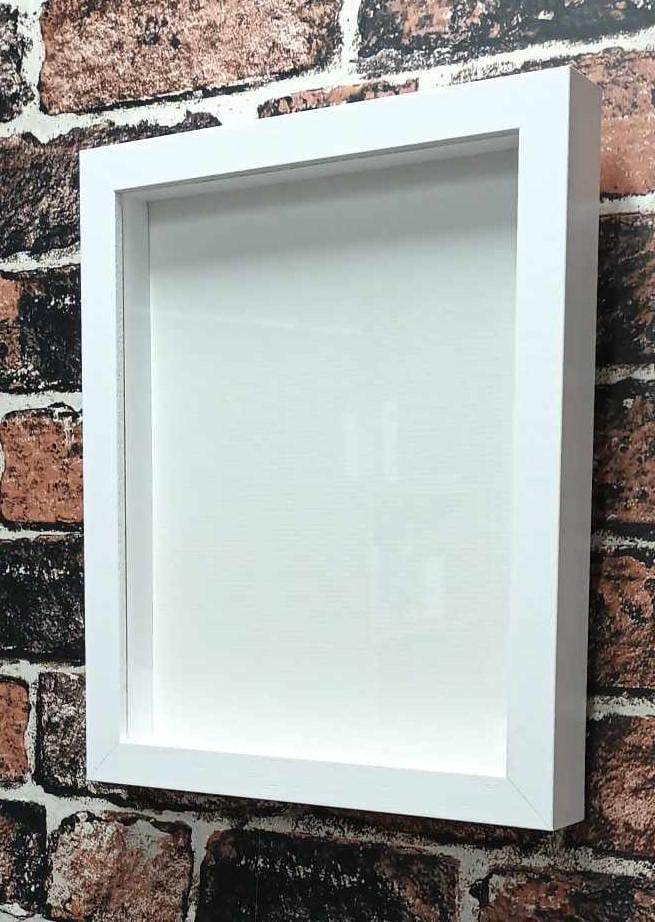 3D Deep Box Photo Frame- 8" X 10" White Shadow Frame With Choice of ...