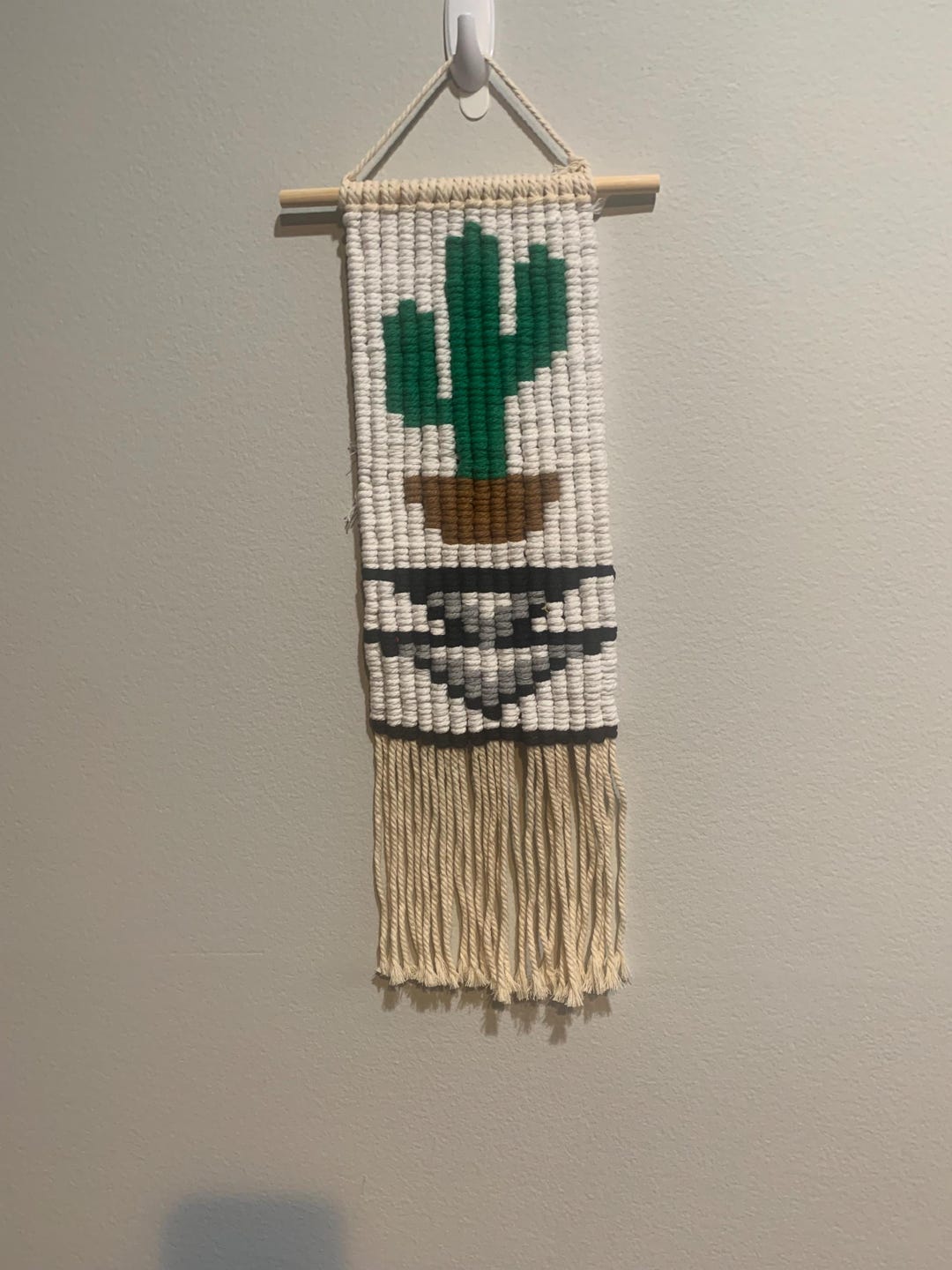 Cactus Wall Art, Aztec Pattern Macrame Wall Hanging, Cactus Macrame ...