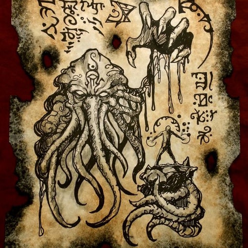 UNSPEAKABLE MONSTER Cthulhu Larp Necronomicon Fragment - Etsy