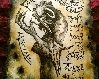 NECROMANCER Tome Fragment Necronomicon Cthulhu Larp Prop - Etsy