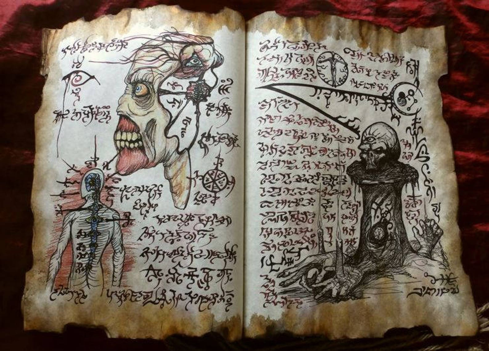 NECROMANCER Tome Fragment Necronomicon Cthulhu Larp Prop Lovecraft ...
