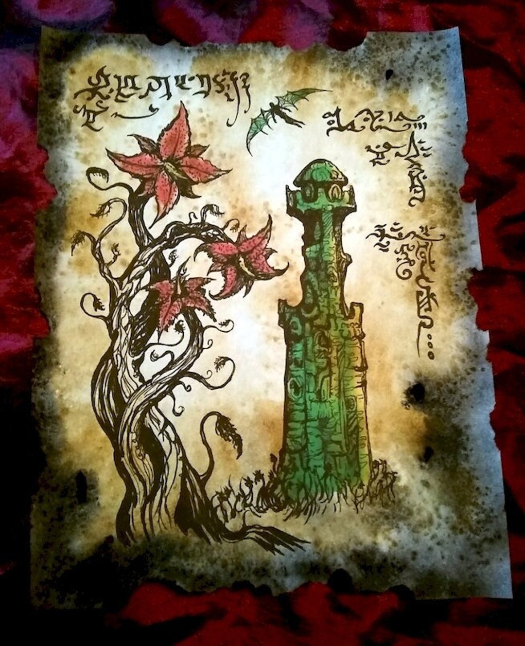 DEVIL FLOWERS Cthulhu Larp Necronomicon Fragment Occult Magick - Etsy