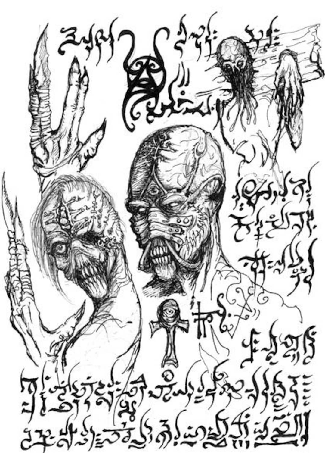 Necromancer DIY NECRONOMICON PAGES Printable Files - Etsy