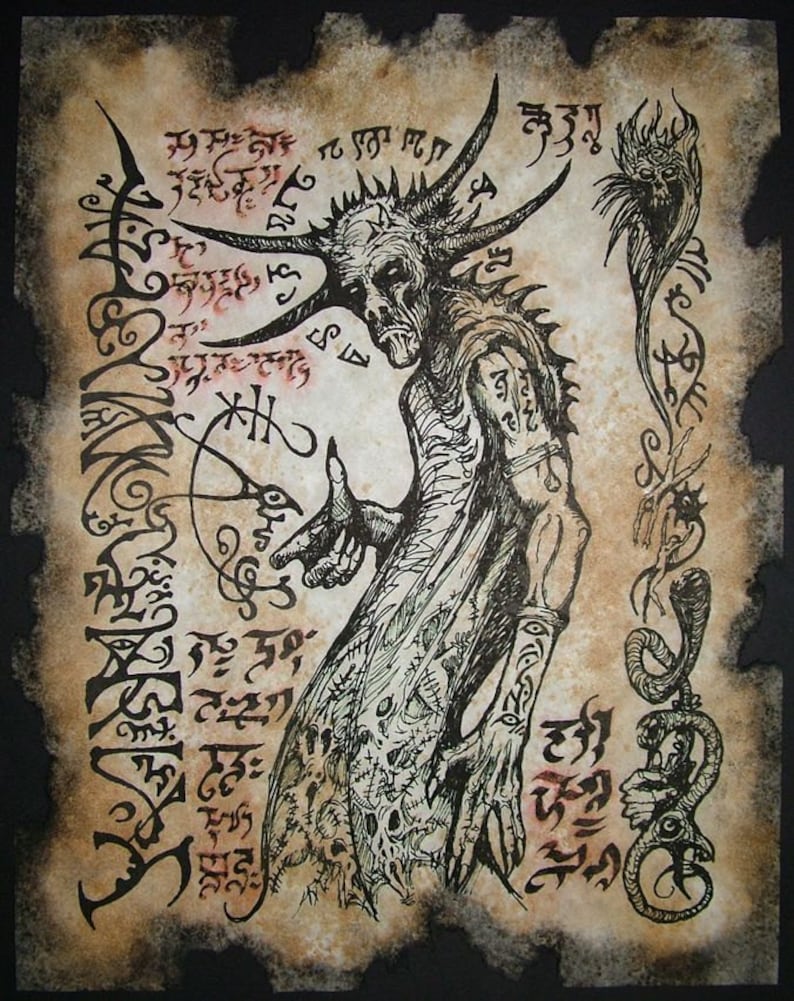 ELDRITCH DEVIL Cthulhu Larp Necronomicon Scrolls Dark Occult Witchcraft ...