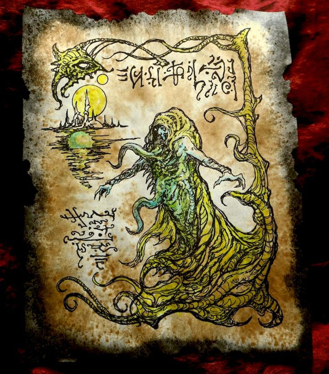 Dweller in Carcosa Necronomicon Cthulhu Rpg Larp Prop Occult Dnd - Etsy