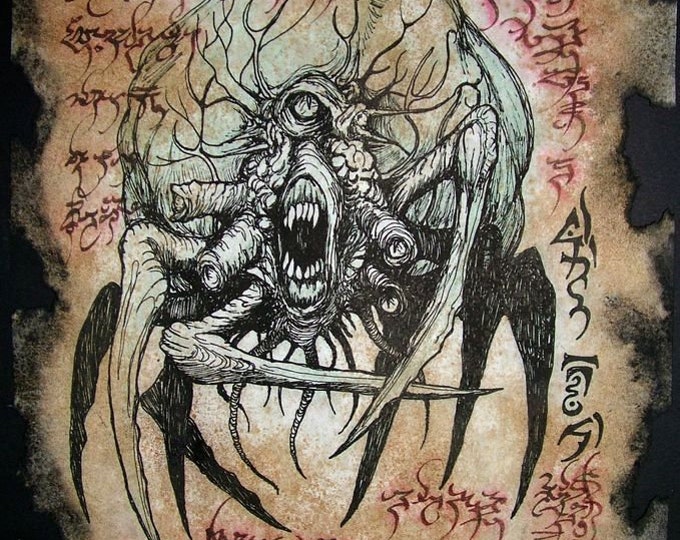 Crawler in the Catacombs Necronomicon Fragment Cthulhu Mythos - Etsy