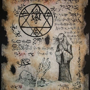 Cthulhu NECROMANCER Necronomicon Scrolls Occult Zombie Horror - Etsy