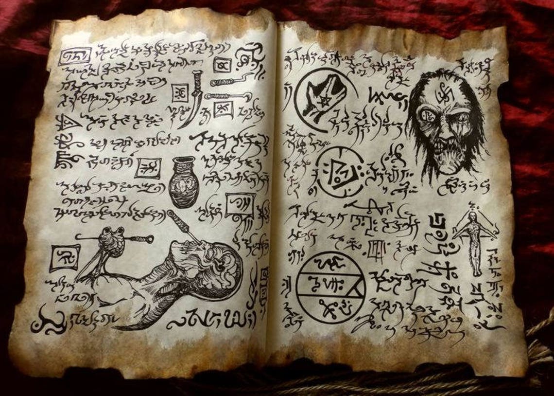 NECROMANCER Tome Fragment Necronomicon Cthulhu Larp Prop Lovecraft ...