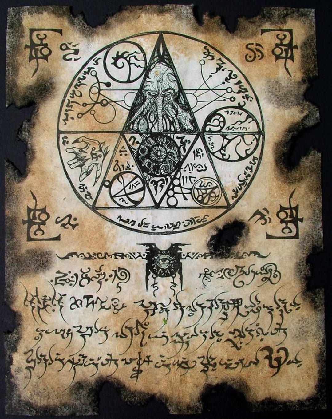 CTHULHU SEAL Necronomicon Page Occult Demon Magick Dark Spirit - Etsy