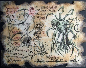 UNSPEAKABLE MONSTER Cthulhu Larp Necronomicon Fragment | Etsy