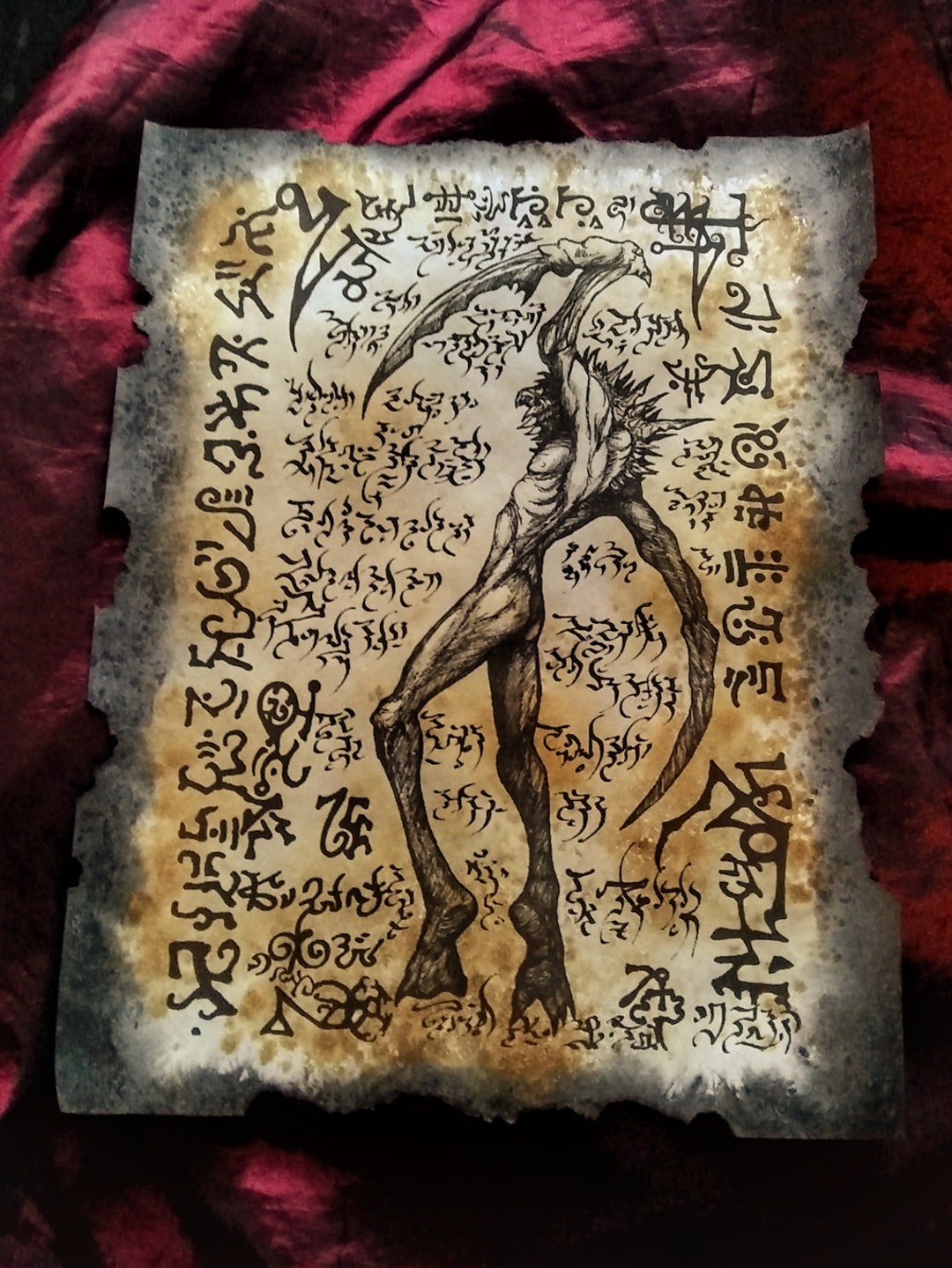 REAPER DEMON Cthulhu Larp Necronomicon Scrolls Dark Occult Witchcraft ...