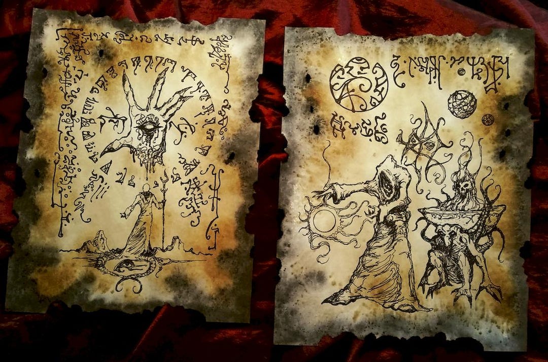 WIZARDS OF LENG Necronomicon Page Cthulhu Journal Larp Dnd Spellbook - Etsy