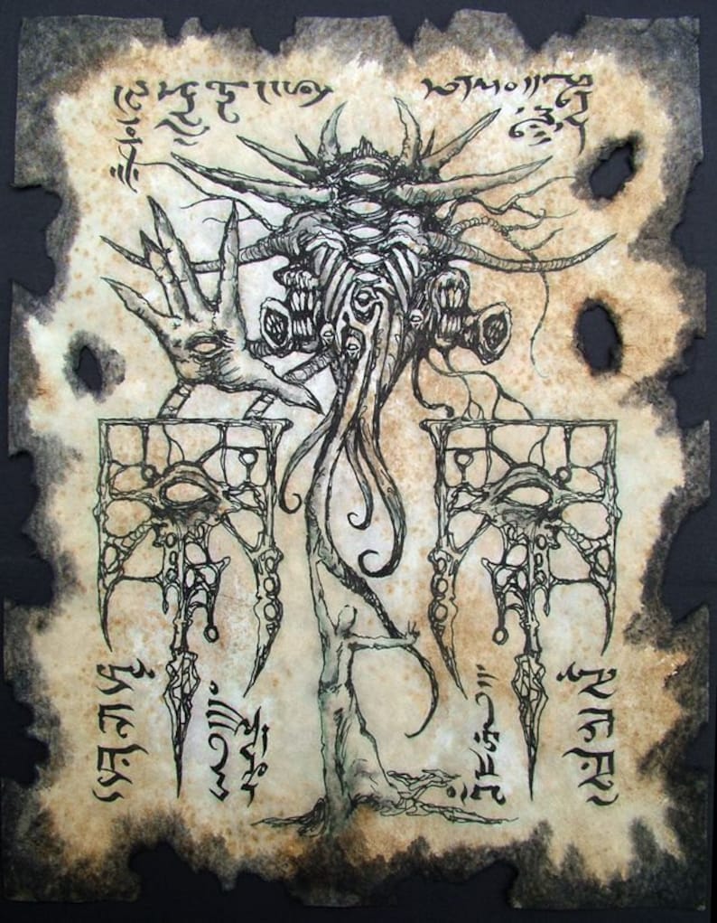 Cthulhu Larp Gate of Yog Sothoth Necronomicon Page Occult - Etsy
