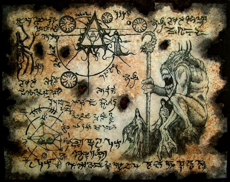 DEMON REALMS Cthulhu Larp Necronomicon Fragment Occult Magick - Etsy
