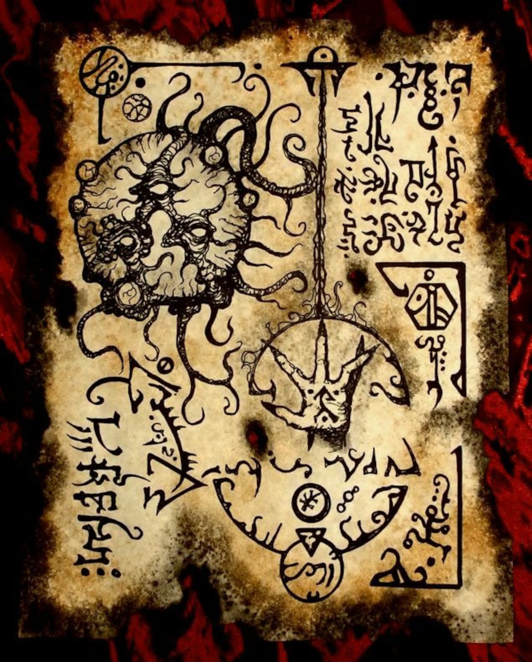 Cthulhu SIGN OF SKELOS Necronomicon Fragment Larp Magick Occult ...