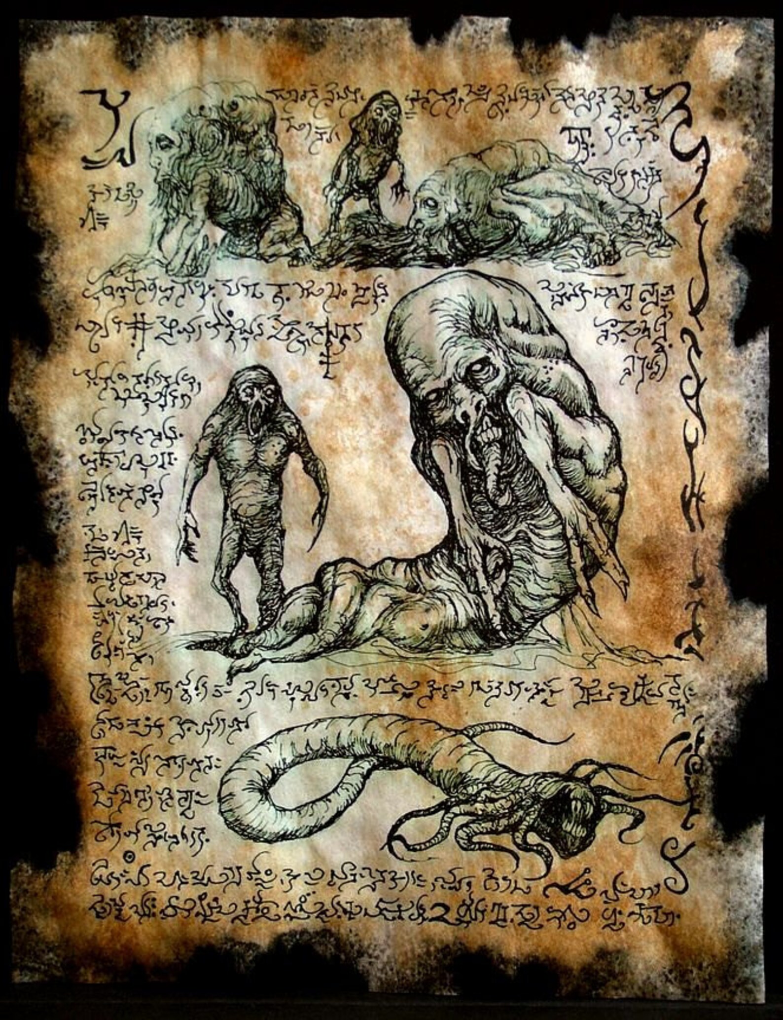 Cthulhu Children of the Worm Necronomicon Fragments - Etsy