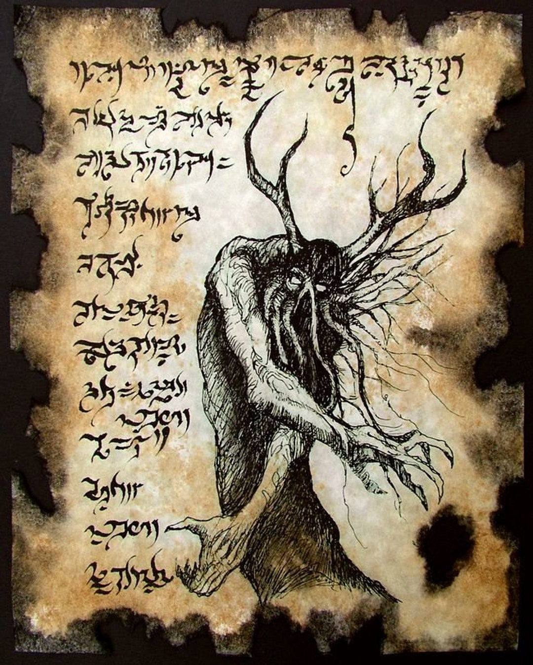 FOREST DEMON Necronomicon Fragment Lovecraft Occult Cthulhu Larp - Etsy