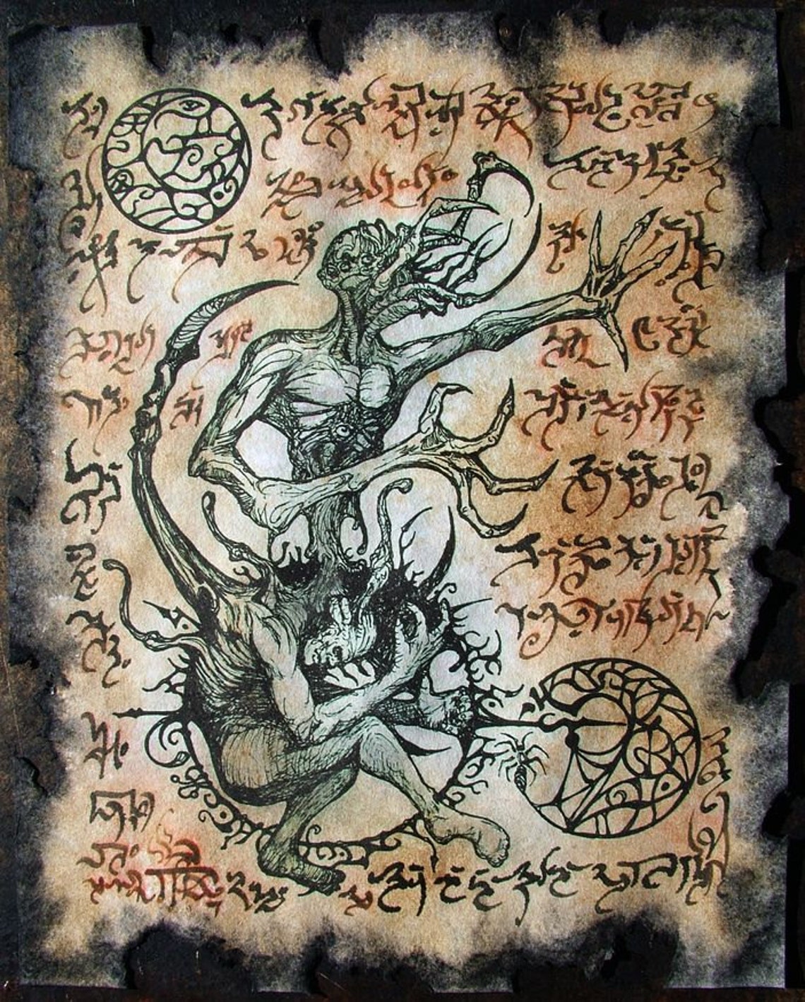 Cthulhu DEMON EXORCISM Necronomicon Page Occult Horror Witchcraft - Etsy UK