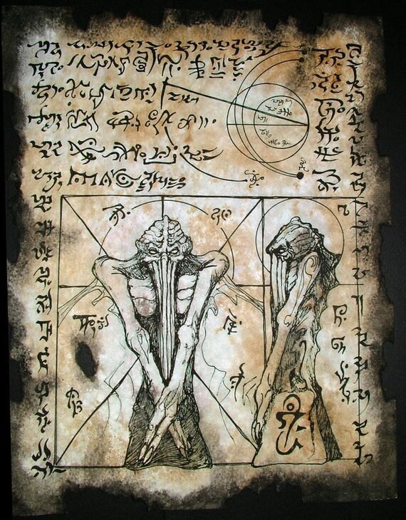 CTHULHU CULT RITUALS Necronomicon fragments occult dark art | Etsy