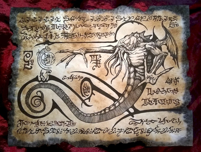 Cthulhu Larp Rlyeh Text Necronomicon Page Scroll Magick Occult - Etsy UK
