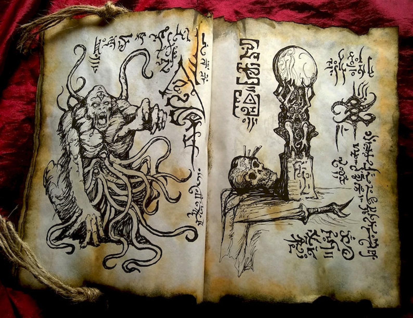 RITUALS OF TSATHOGGUA Tome Fragment Necronomicon Cthulhu Larp Prop ...