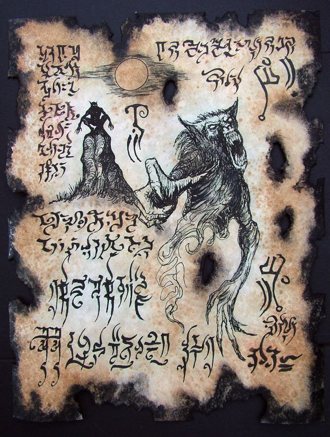 WEREWOLF Shapeshifter Necronomicon Fragment - Etsy