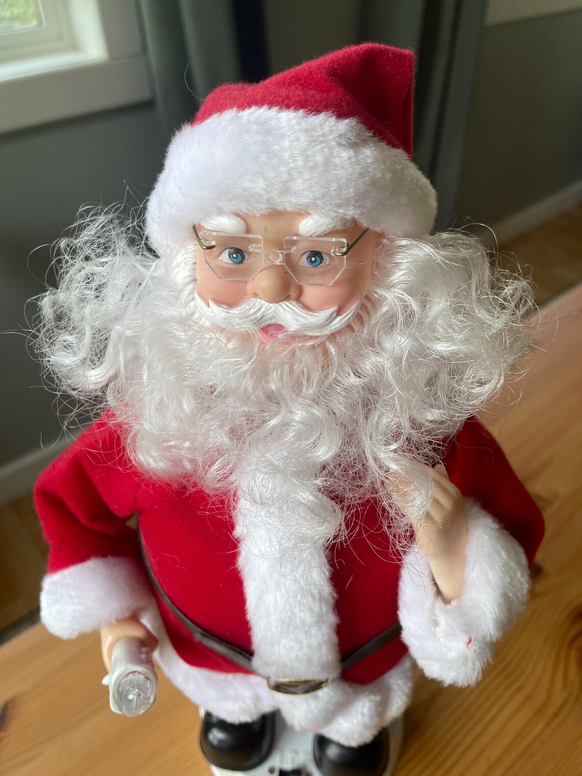 Vintage Musical Santa Claus With Light-up Candle and Christmas Music ...