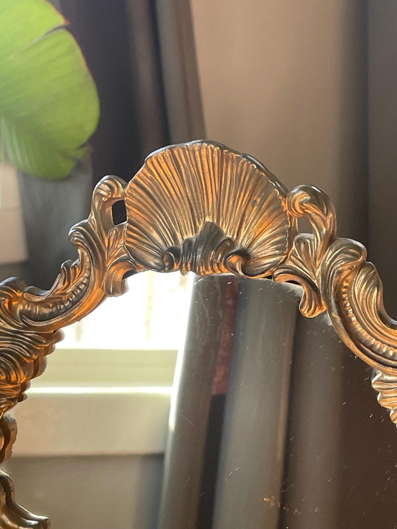 Vintage Rococo Ornate Vanity Mirror, Cherub Swivel Mirror, Lightweight ...