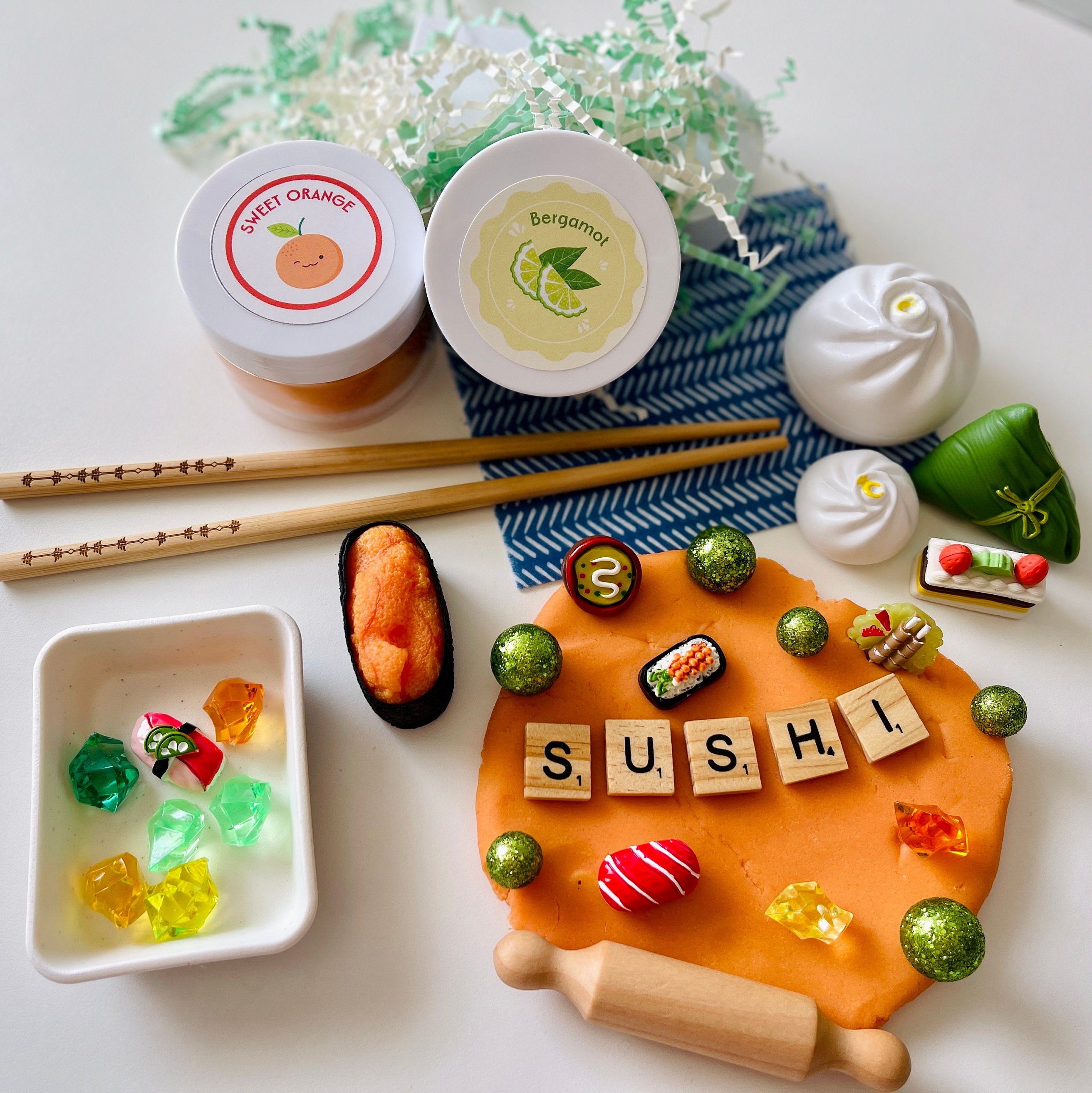 36-piece Sushi Play Dough Kit, Sensory Kit, Open Ended Toys, Montessori ...
