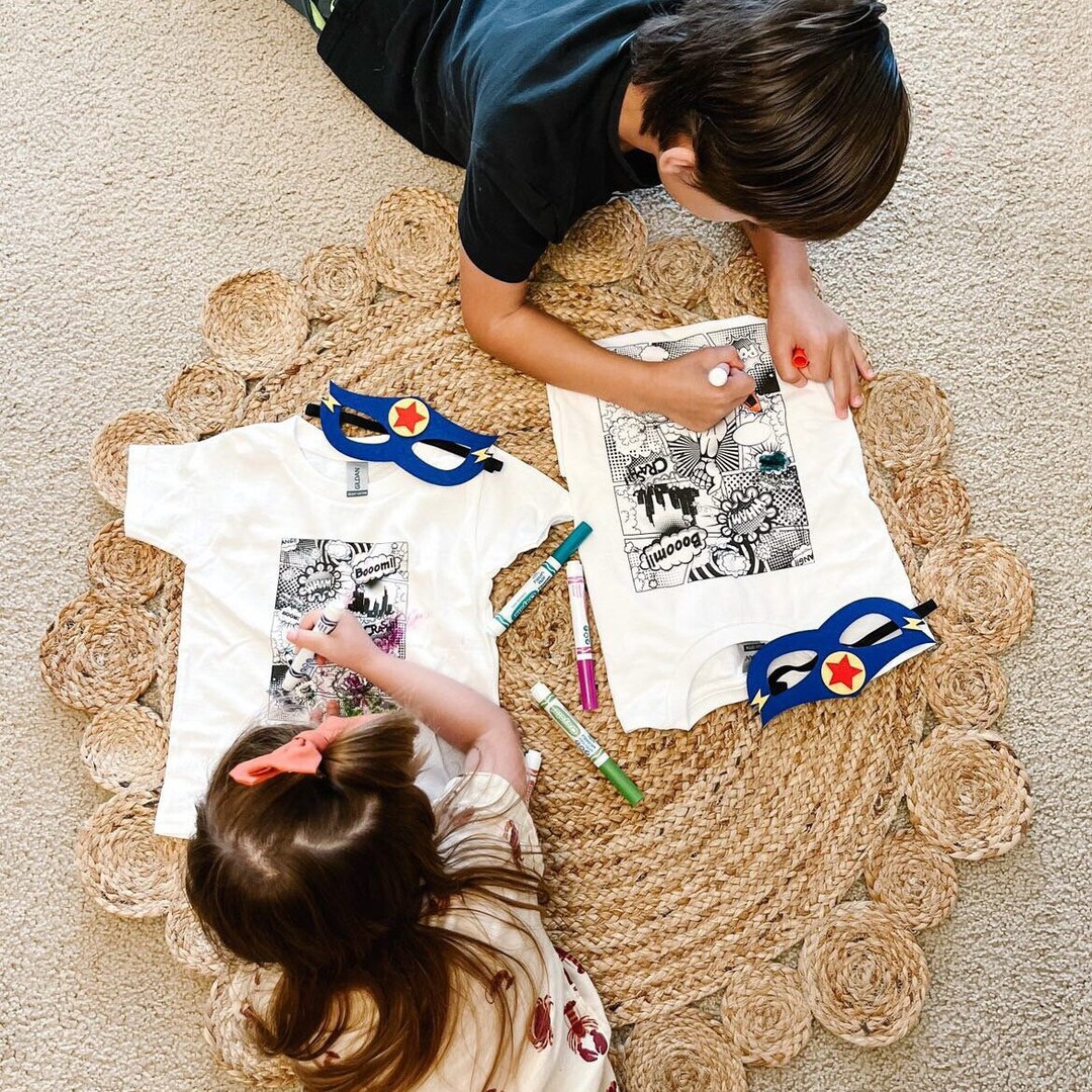 DIY Superhero Tee, Comic Shirt, Kids T-shirt, Open Ended Toys, Craft ...