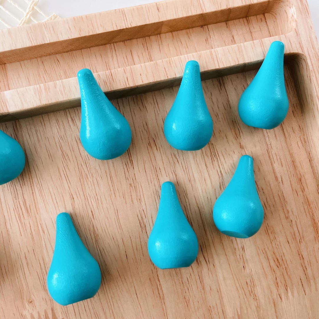 10-pc Wooden Raindrop Counting Set, Montessori Math Manipulative for ...