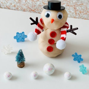 20-pc Snowman Play Dough Kit, Winter Sensory Bin, Scented Slime ...