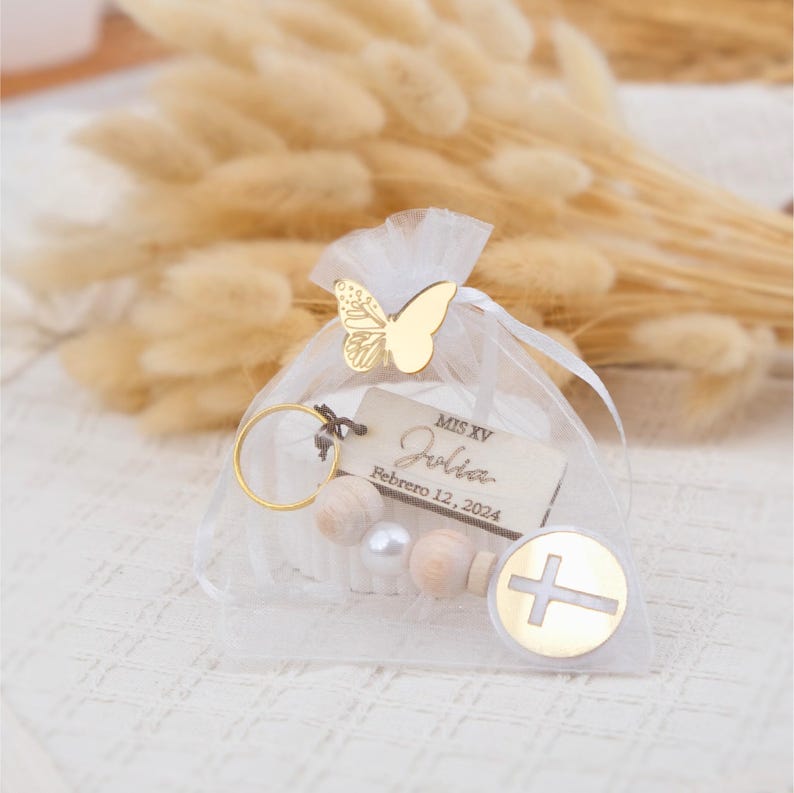 Personalized Quinceañera Keychain Favors, Mis XV, Acrylic Cross Charm ...