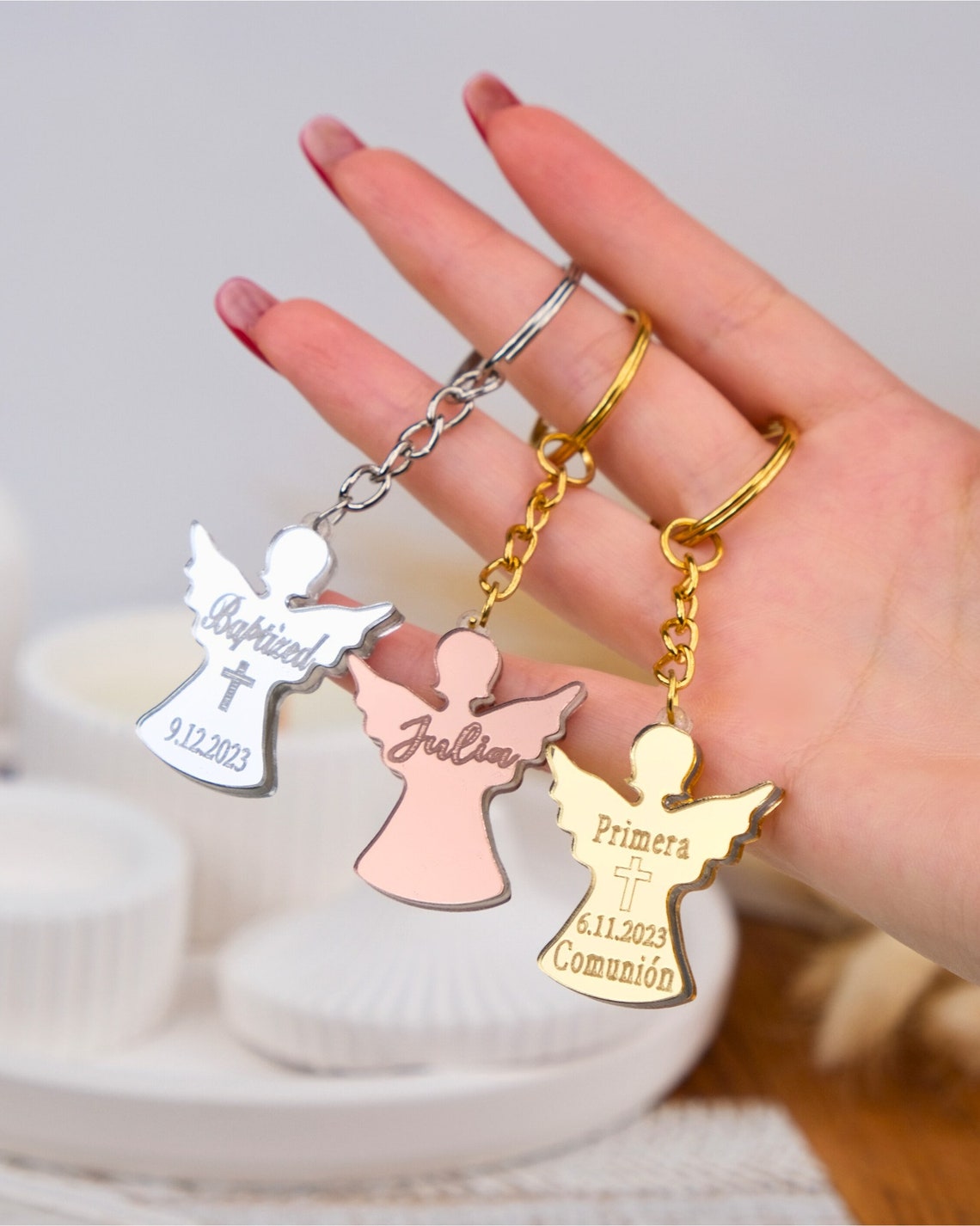 Christening Keychain Favors, Mi Bautizo, Baptism Favors for Guest ...