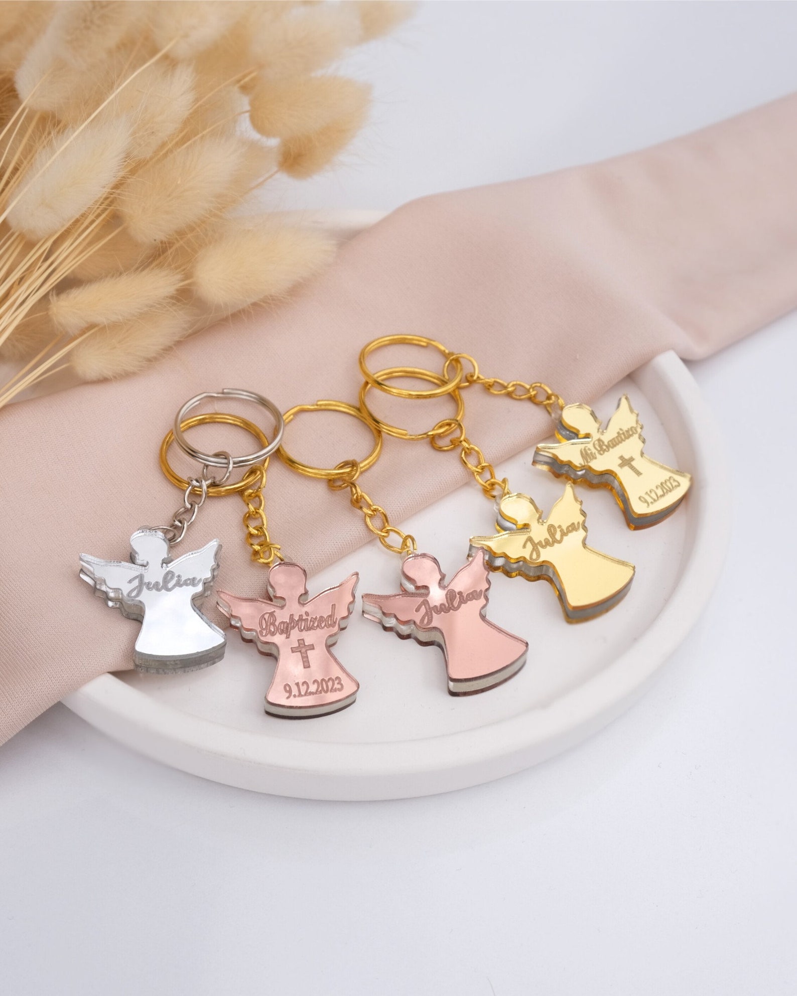 Christening Keychain Favors, Mi Bautizo, Baptism Favors for Guest ...