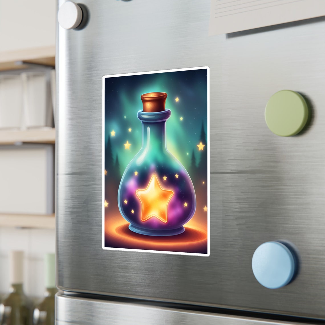 Kiss-cut Vinyl Decals/cosmic Design/fantasy Flask/magical Flask ...