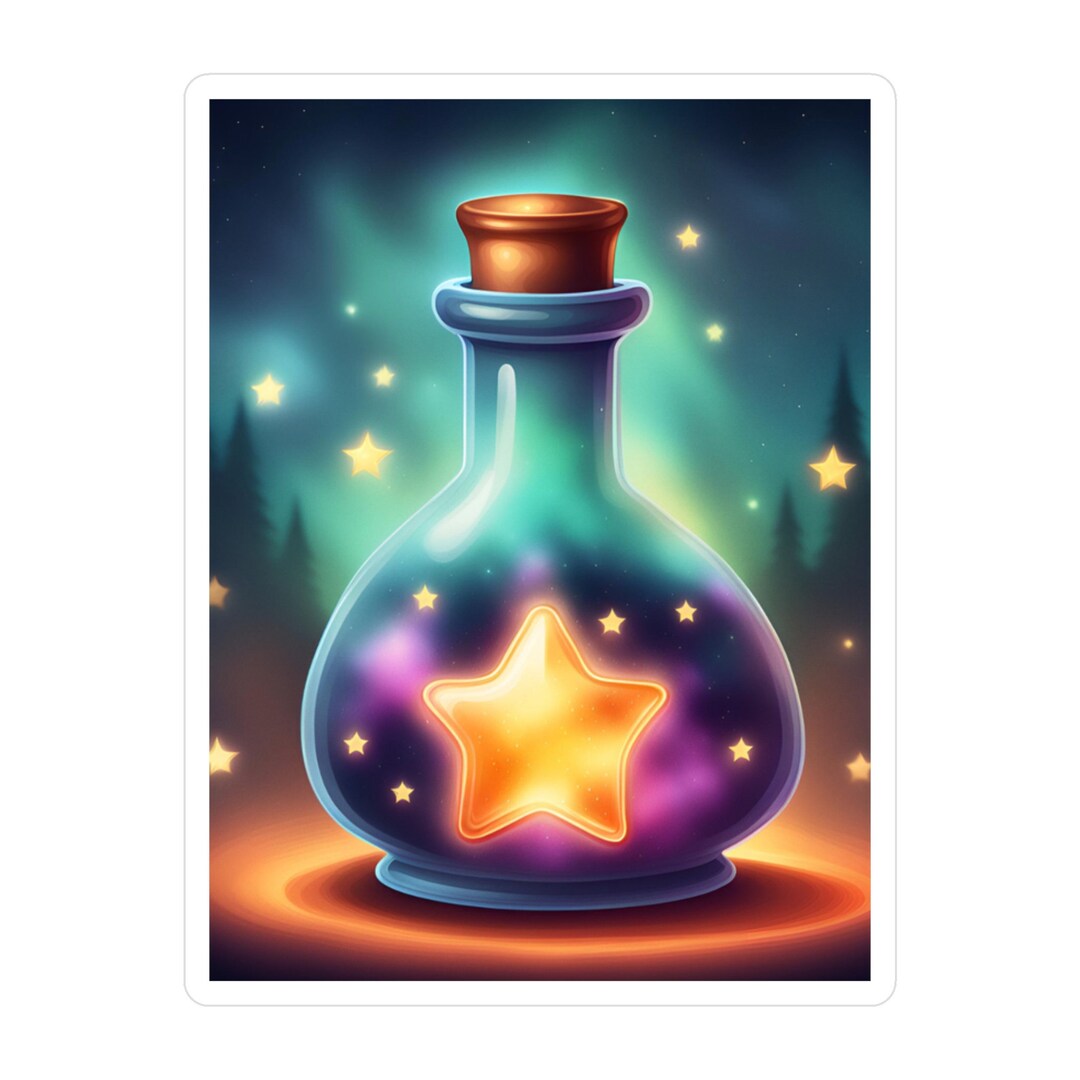 Kiss-cut Vinyl Decals/cosmic Design/fantasy Flask/magical Flask ...