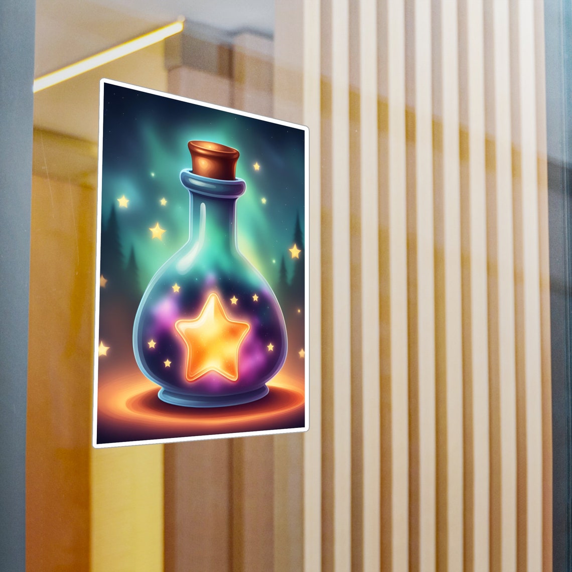 Kiss-cut Vinyl Decals/cosmic Design/fantasy Flask/magical Flask ...