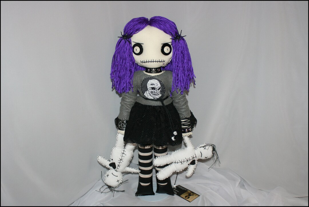 OOAK Hand Stitched Rag Doll With Voodoo Dolls Creepy Gothic Folk Art by ...