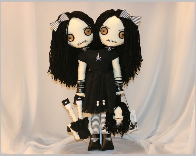 OOAK Siamese Twin Doll Creepy Gothic Folk Art by Jodi Cainfrom ...