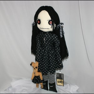 OOAK Hand Stitched Rag Doll With Teddy Bear Creepy Gothic Folk Art by ...