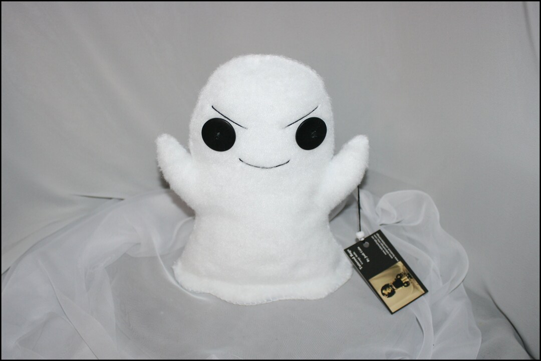Large Hand Stitched Fuzzy Ghost Doll Creepy Gothic Halloween Folk Art ...